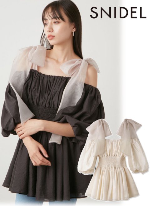 【楽天市場】【予約】(期間限定12%OFF) snidel スナイデル ウエストシャーリングリボンブラウス 24春夏予約 SWFB241135 シャツ・ブラウス 入荷予定 : 3月中旬 ...