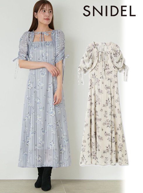 【楽天市場】【即日出荷】(期間限定12%OFF) snidel スナイデル ボレロプリントワンピース 24春夏 SWFO241072 マキシワンピース 【snidel ...