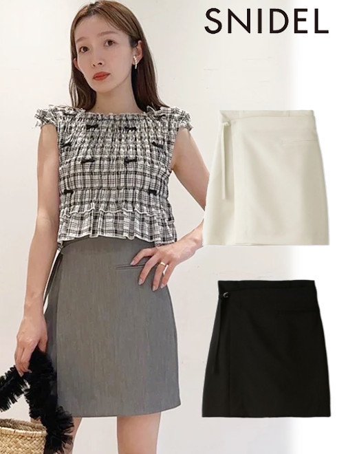 【楽天市場】【即日出荷】(ファイナルセール50%OFF) snidel スナイデル ラップミニスカショーパン 24春夏. SWFP242160 ショートパンツ ボトム【snidel】24sp ...