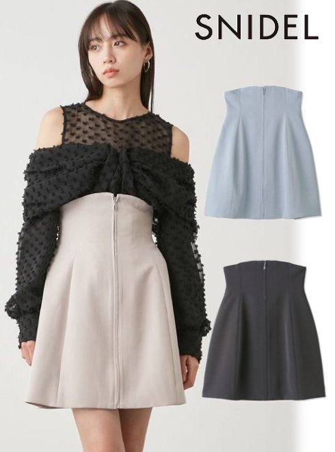 【楽天市場】【即日出荷】【待望追加】(ファイナルセール60%OFF) snidel スナイデル ハイウエスト構築ミニスカート 24春夏 SWFS241185 フレアスカート 【snidel ...