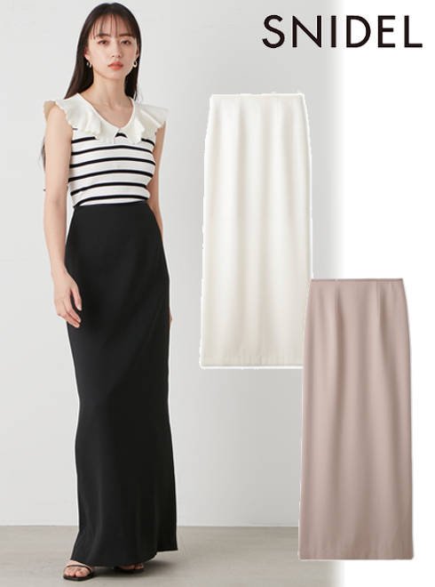 【楽天市場】【即日出荷】(ファイナルセール20%OFF&2点でさらに10%OFF) snidel スナイデル Sustainaバックサテンマキシスカート 24春夏. SWFS242135 ...