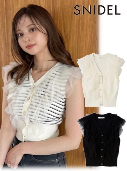 【楽天市場】【予約】(期間限定10%OFF) snidel スナイデル Susチュールフリルニットプルオーバー 25秋冬予約 SWNT254116 ニットトップス 入荷予定 : 7月下旬 ...