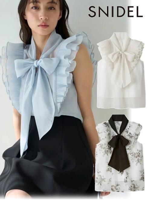 【楽天市場】【即日出荷】(期間限定10%OFF&400円OFF) snidel スナイデル ノースリボウタイブラウス 25春夏. SWFB254030 シャツ・ブラウス トップス【新作 ...