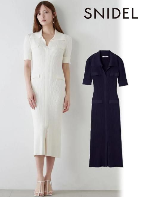 【楽天市場】【即日出荷】(10%OFFさらに400円OFF~4/24) snidel スナイデル スキッパーニットワンピース 25春夏 SWNO251141 マキシワンピース 【新作 ...