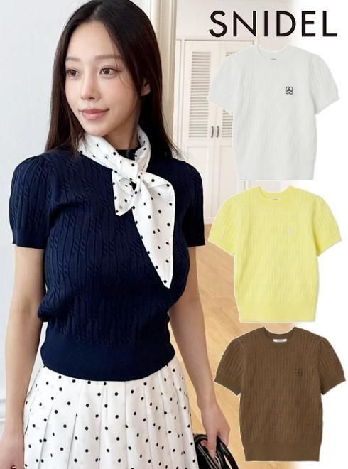 【楽天市場】【即日出荷】(マラソン限定10%OFF&500円OFF~7/11) snidel スナイデル Sustainaワンポイントニットプルオーバー 25春夏. SWNT252130 ...