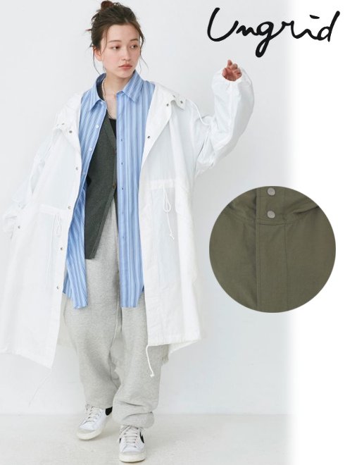【楽天市場】【即日出荷】ファイナルセール60%OFF! Ungrid アングリッド フードミリタリーボリュームコート 23秋冬112350281501 ミリタリー・モッズコート アウター ...
