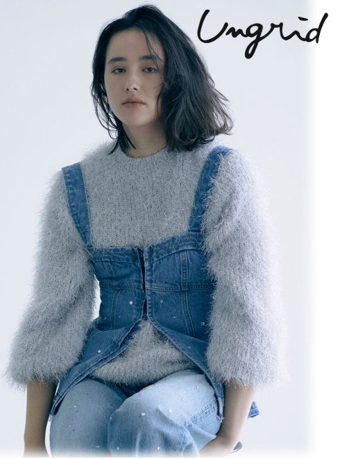 【楽天市場】【予約】15%OFF! Ungrid アングリッド ビジューデザインデニムビスチェ 23秋冬.予約 112350411701 キャミソール・ベアトップ・ビスチェ 入荷予定 : 10 ...