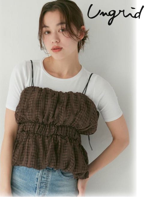 【楽天市場】【即日出荷】(12%OFF＋300円OFF) Ungrid アングリッドビスチェセットTee 24秋冬 112442701701 Tシャツ トップス【新作 ...