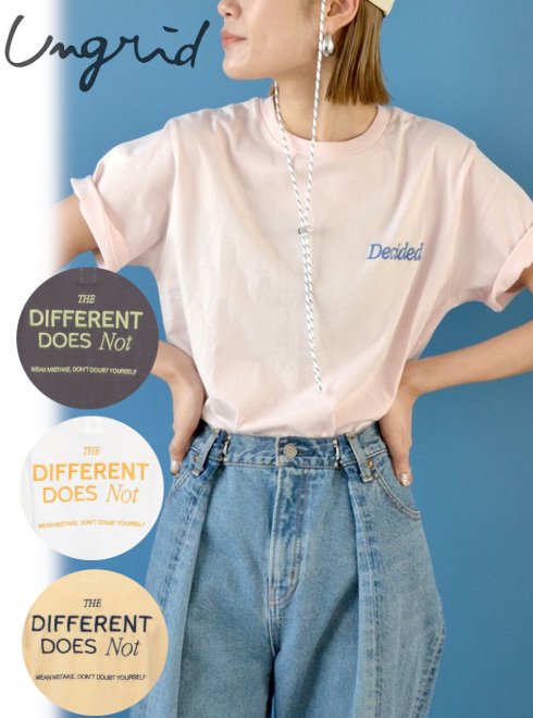 【楽天市場】【1/4出荷】(期間限定12%OFF) Ungrid アングリッド カラーエンブロイダリーTee 24春夏 112422723301 Tシャツトップス Tシャツ特集 ...