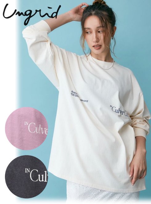 【楽天市場】【予約】(新作10%OFF＋300円OFF) Ungrid アングリッド ウィンテージウォッシュロゴロングスリーブTee 25春夏予約 112512713101 Tシャツ 入荷予定 ...