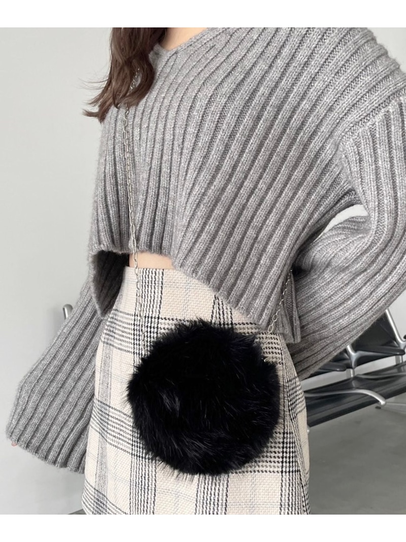 【楽天市場】【SALE／50%OFF】(W)サークルファーショルダーBAG Heather ヘザー バッグ ショルダーバッグ ブラック ...