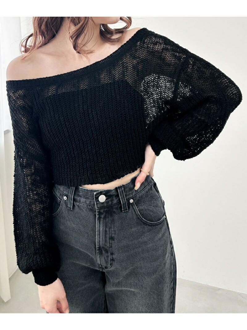 【楽天市場】(W)スラブメッシュニットPOLS Heather ヘザー トップス ニット ホワイト グレー ブラック【送料無料 ...