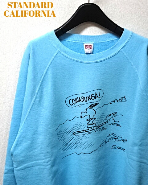 【楽天市場】【STANDARD CALIFORNIA SNOOPY × SD COWABUNGA! CREW SWEAT BLUE スヌーピー ...