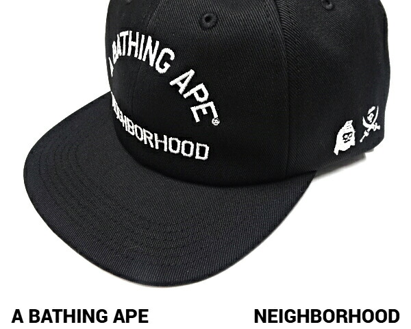 【楽天市場】【A BATHING APE x NEIGHBORHOOD BAPE x NBHD - PANEL CAP BLACK ...