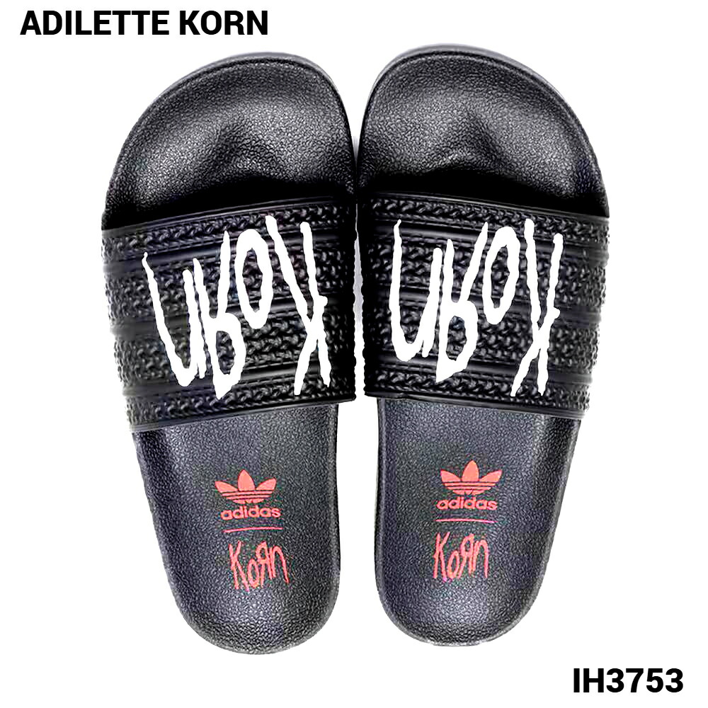 【楽天市場】【2024 adidas Originals ADILETTE KORN IH3753 BLACK アディダスオリジナルス アディ ...