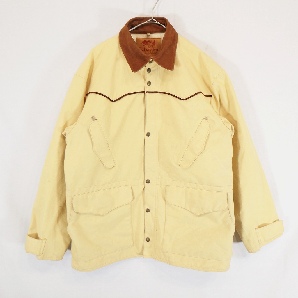 【楽天市場】SALE/ USA製 Schaefer OUTFITTER ジャケット ウエスタン調 襟レザー切り替え 4ポケット ベージュ ...