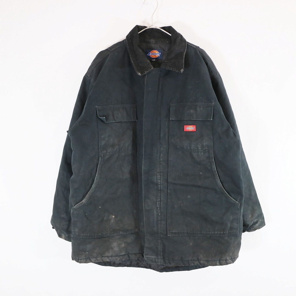 【楽天市場】SALE/ Dickies ディッキーズ 中綿ダック地 ジャケット 防寒 ワーク ブラック (メンズ L) 中古 古着 N7356 ...