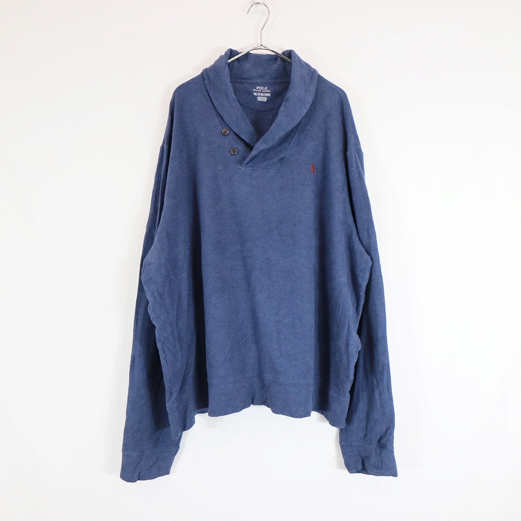 【楽天市場】Polo by Ralph Lauren ポロバイラルフローレン ワンポイントロゴ スウェット ショールカラー ネイビー (メンズ ...