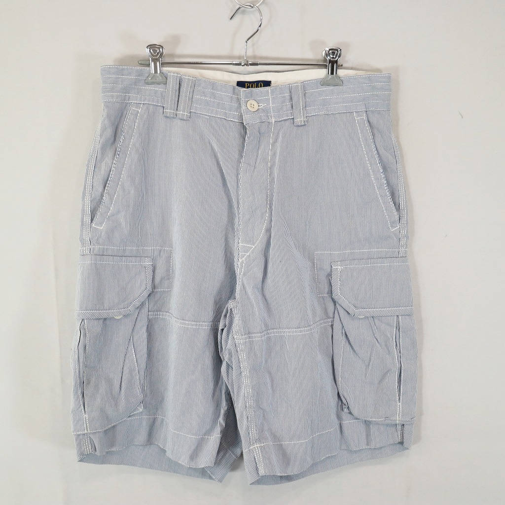 【楽天市場】Polo by Ralph Lauren ポロ ラルフローレン ショートパンツ カーゴポケット ストライプ ブルー (メンズ 33 ...