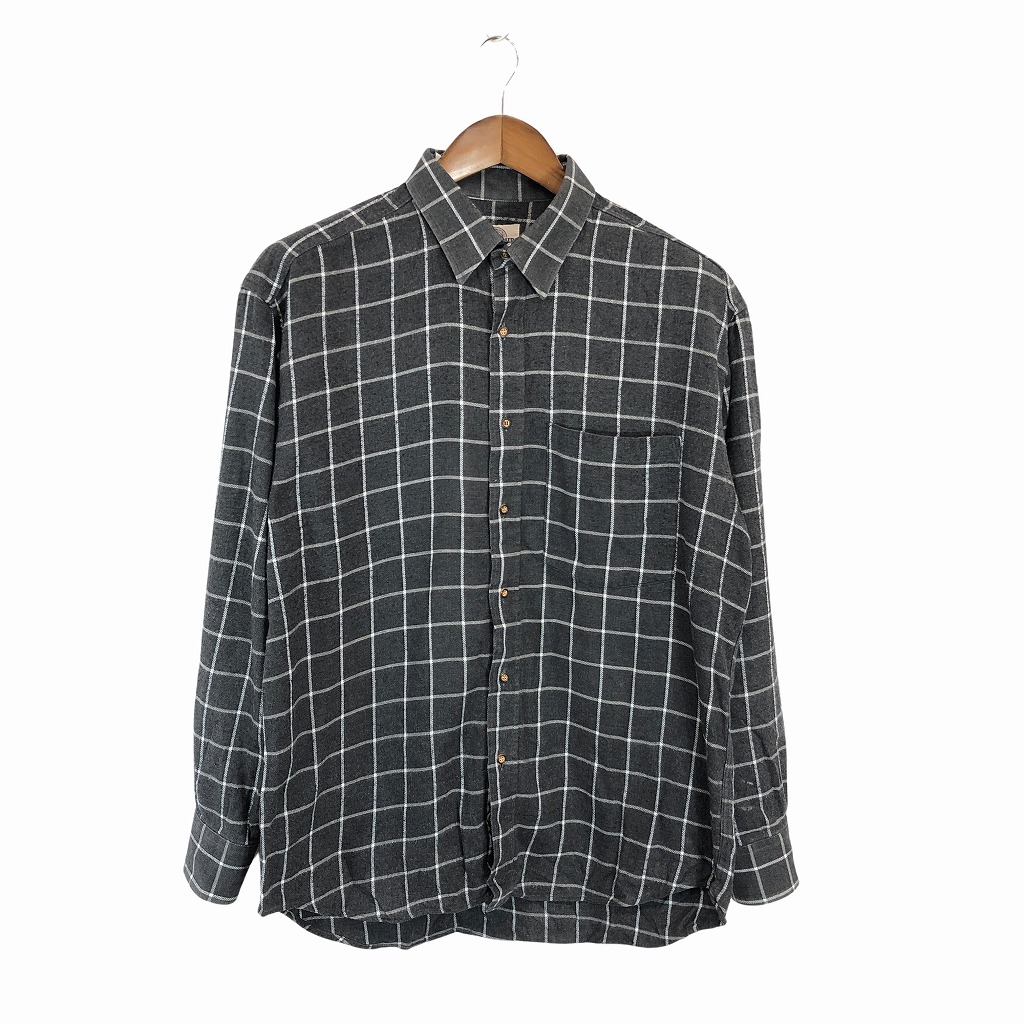 【楽天市場】EQUATEUR コットン チェック 長袖シャツ ブラック (メンズ L) P1741：YAMAHISA USEDCLOTHINGSHOP