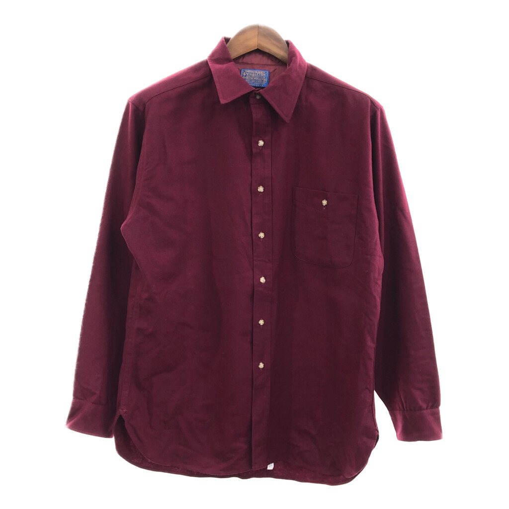 【楽天市場】70年代 USA製 PENDLETON ペンドルトン ウールシャツ ヴィンテージ エルボーパッチ ワインレッド (メンズ L ...