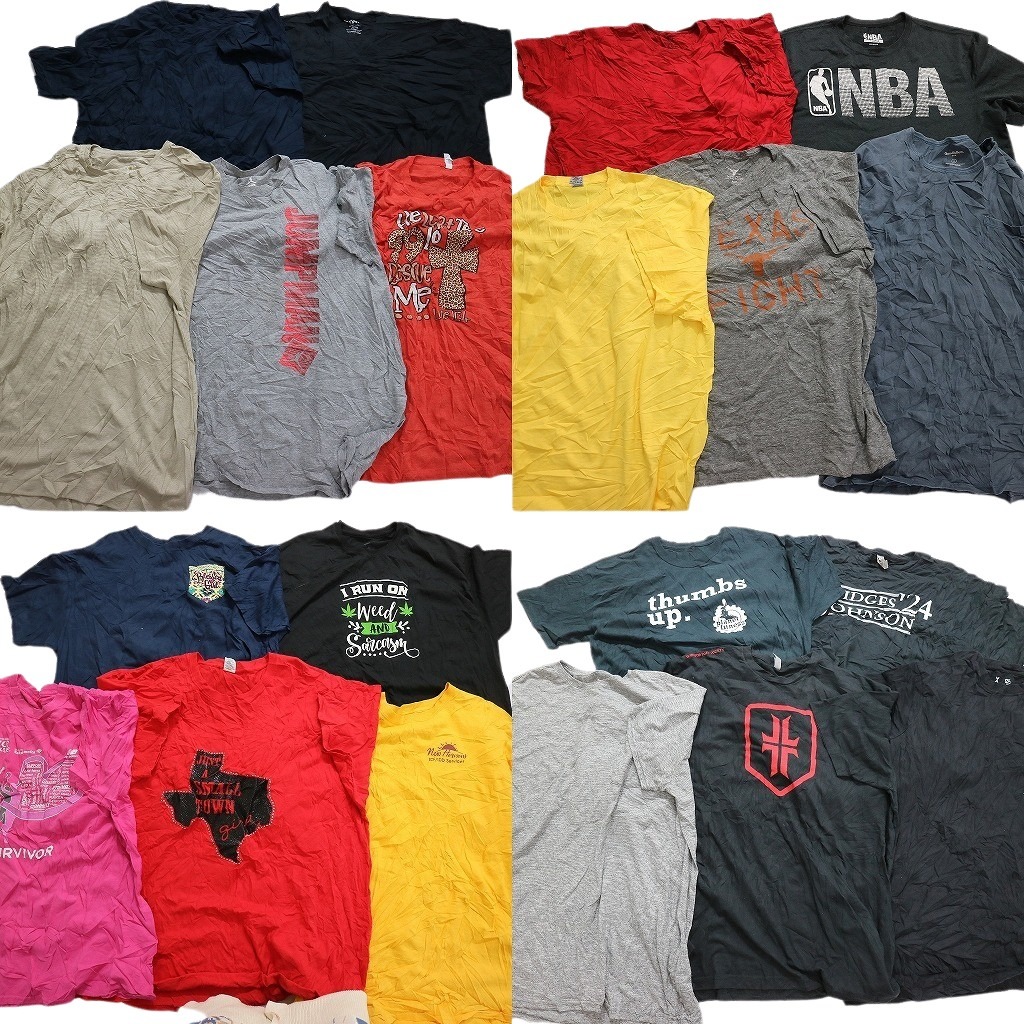 【楽天市場】古着卸 まとめ売り カラーmix プリント 半袖Tシャツ 20枚セット (メンズ 2XL ) NBA 無地 3段プリント 丸首 MS1895：YAMAHISA ...