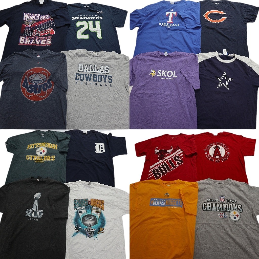 【楽天市場】古着卸 まとめ売り プロチーム 半袖Tシャツ 16枚セット (メンズ XL /2XL ) NFL NBA MLB NHL エンゼルス シカゴブルズ MS4244：YAMAHISA ...