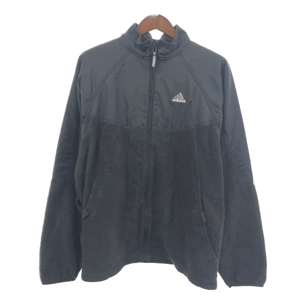 【楽天市場】90年代 adidas アディダス フリースジャケット スポーツ ワンポイント ブラック (メンズ L) 中古 古着 Q6112 ...