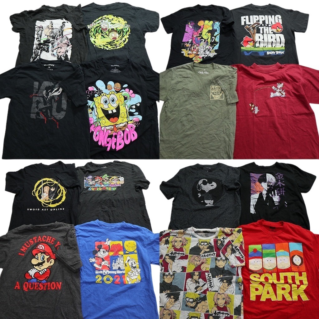 【楽天市場】古着卸 まとめ売り カラーmix プリント 半袖Tシャツ 16枚セット (メンズ M /L ) キャラクター カラーMIX ...