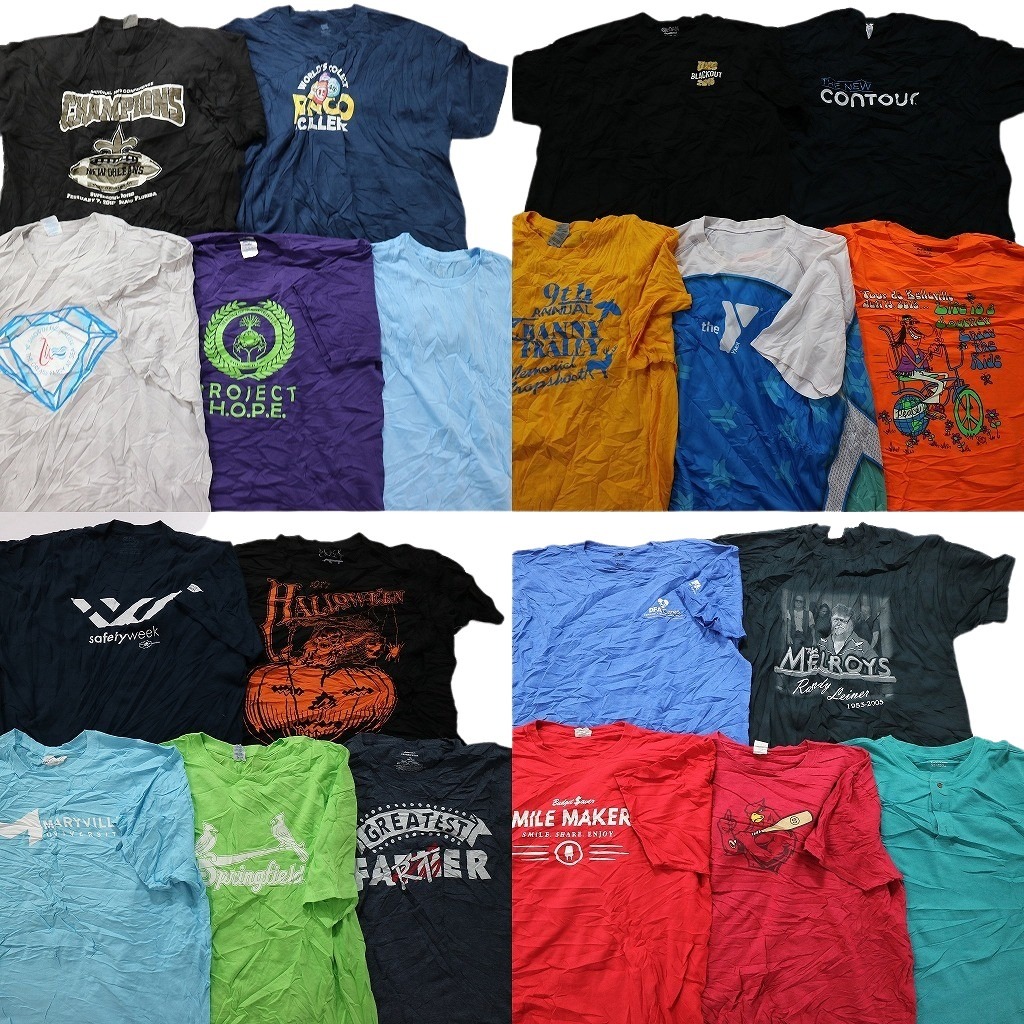 【楽天市場】SALE 古着卸 まとめ売り カラーmix プリント 半袖Tシャツ 20枚セット (メンズ XL /2XL ) 丸首 英文字 ...