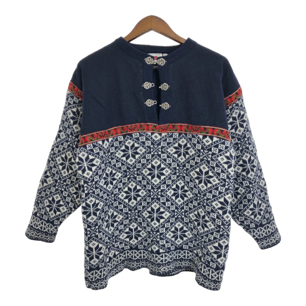 【楽天市場】90年代 BOUVIAC チロリアンニット セーター ノルディック ネイビー (メンズ XL) 中古 古着 R0239 ...