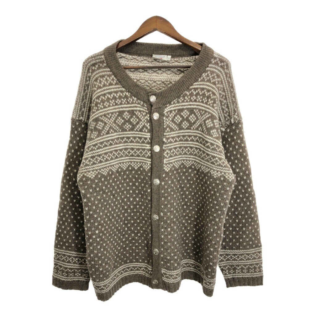 【楽天市場】BOUVIAC NORWAY ノルディックセーター ウール カーディガン ブラウン (メンズ L) 中古 古着 R0280 ...