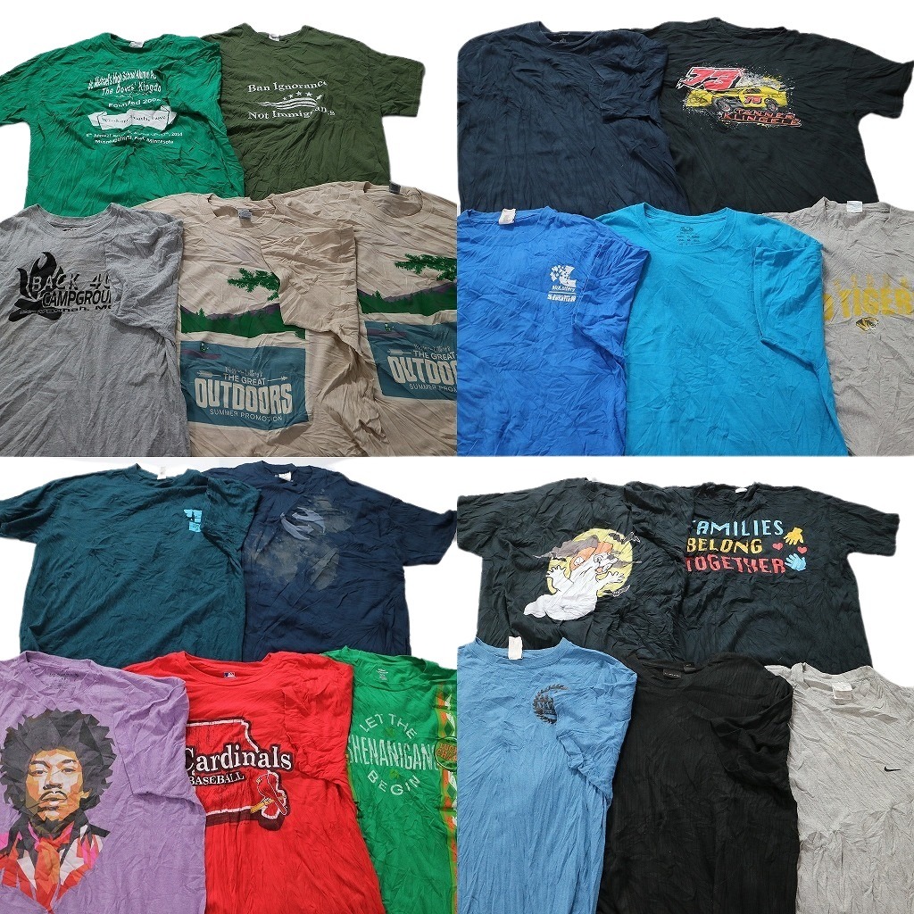 【楽天市場】古着卸 まとめ売り カラーmix プリント 半袖Tシャツ 20枚セット (メンズ XL ) バッキーズ 企業 ナイキ ワンポイント ...