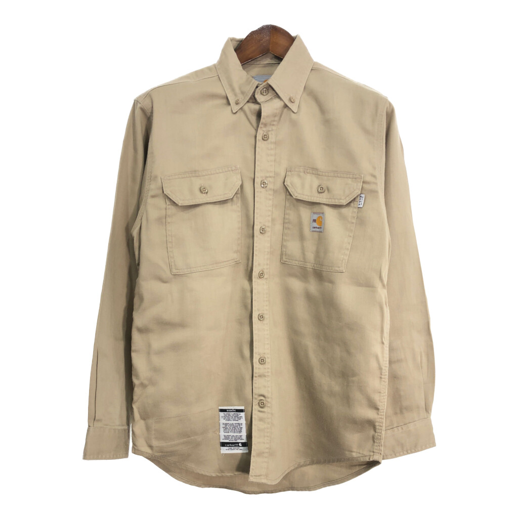 【楽天市場】Carhartt カーハート ボタンダウン ワークシャツ ベージュ (メンズ S) 中古 古着 R4302：YAMAHISA ...