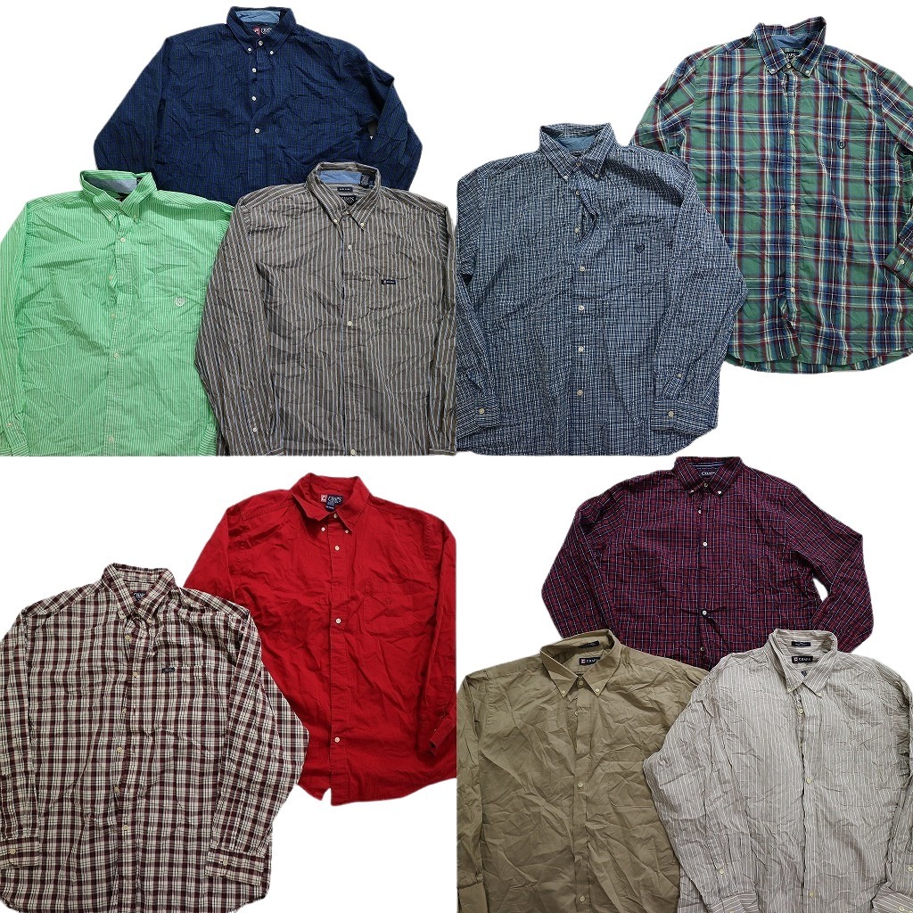 【楽天市場】古着卸 まとめ売り チャップス 長袖シャツ 10枚セット (メンズ XL /2XL ) ストライプ 無地 ワンポイント マドラス ...