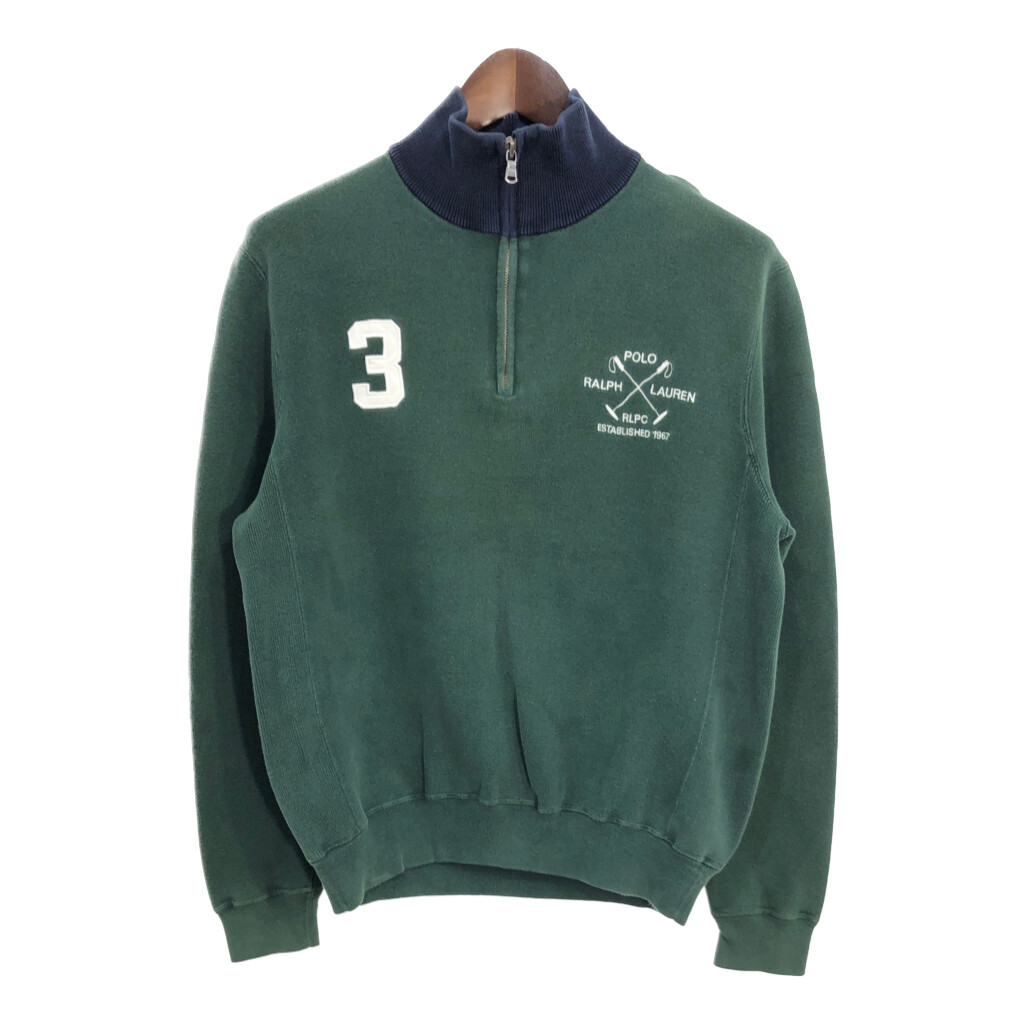 【楽天市場】Polo by Ralph Lauren ポロ ラルフローレン ハーフジップ スウェット グリーン (メンズ XL) 中古 古着 ...