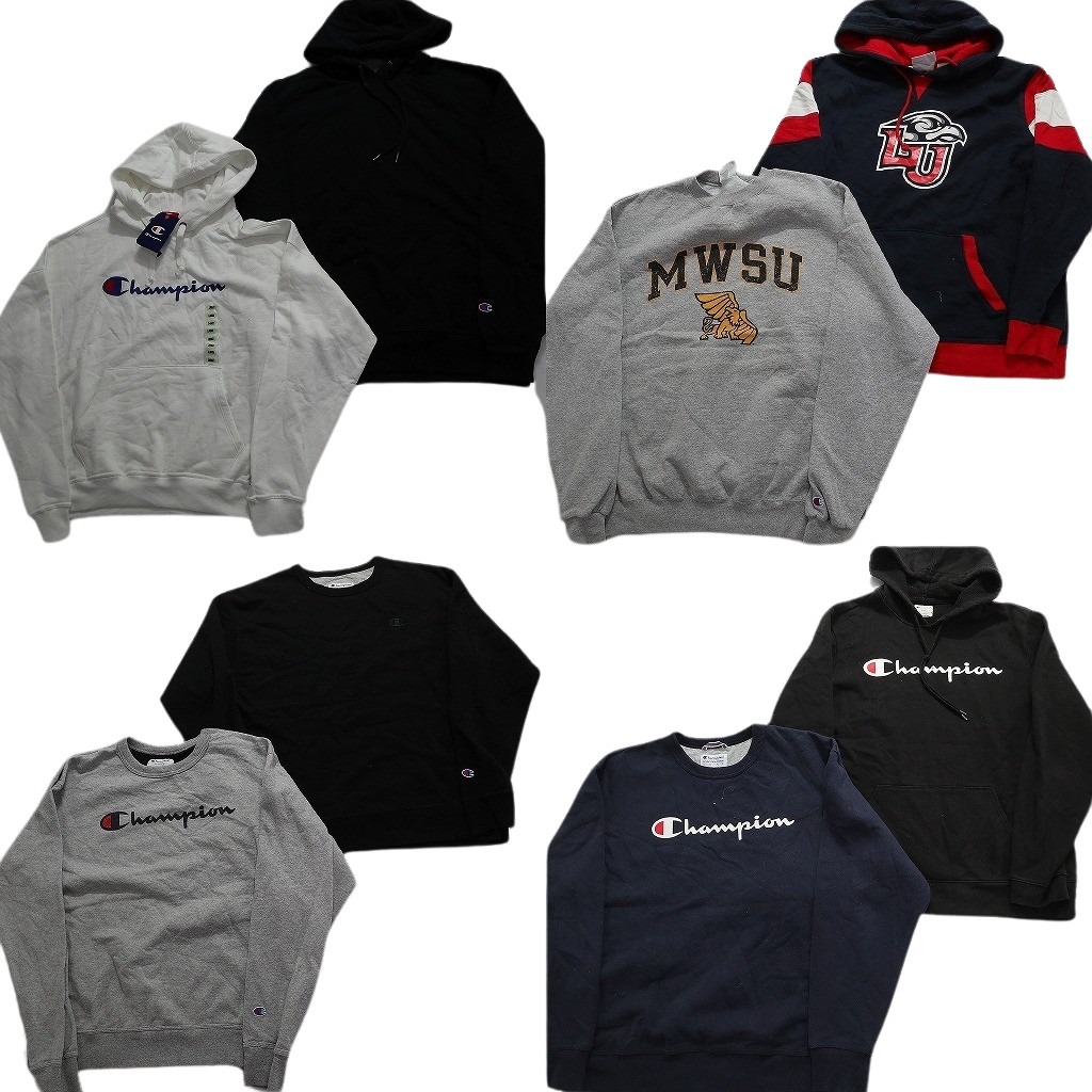 【楽天市場】古着卸 まとめ売り チャンピオン スウェット 8枚セット (メンズ L ) フード付きパーカー 英文字 ワンポイント 丸首 ...