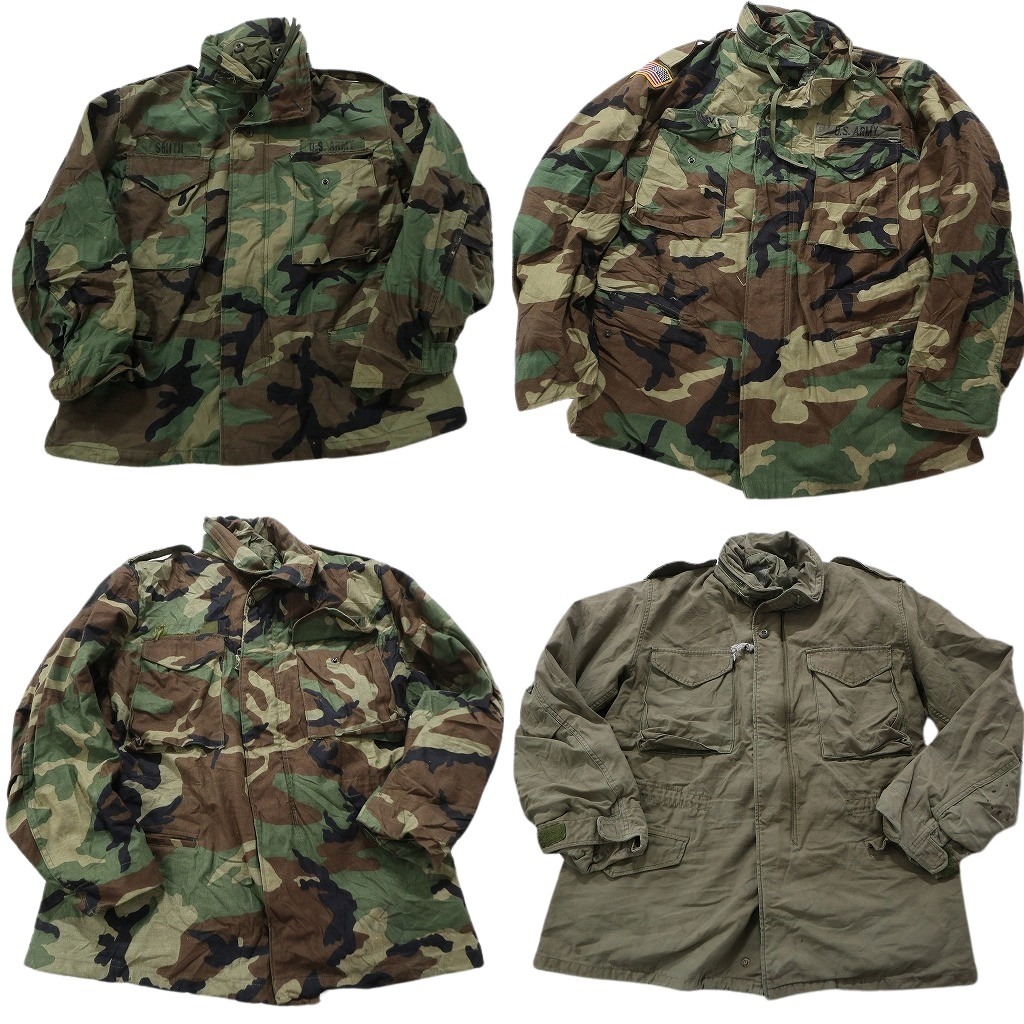【楽天市場】古着卸 まとめ売り 米軍実物 M-65 ジャケット 4th ミリタリー 4枚セット (メンズ M ) プラスチックジップ 無地 ...