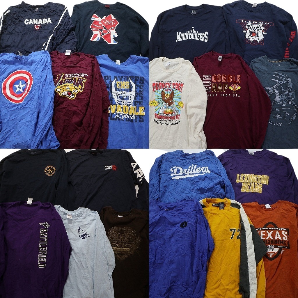 【楽天市場】古着卸 まとめ売り カラー 長袖Tシャツ 20枚セット (メンズ XL /2XL /3XL ) 英字プリント ワンポイント プロチーム NBA レイカーズ MU7101 ...