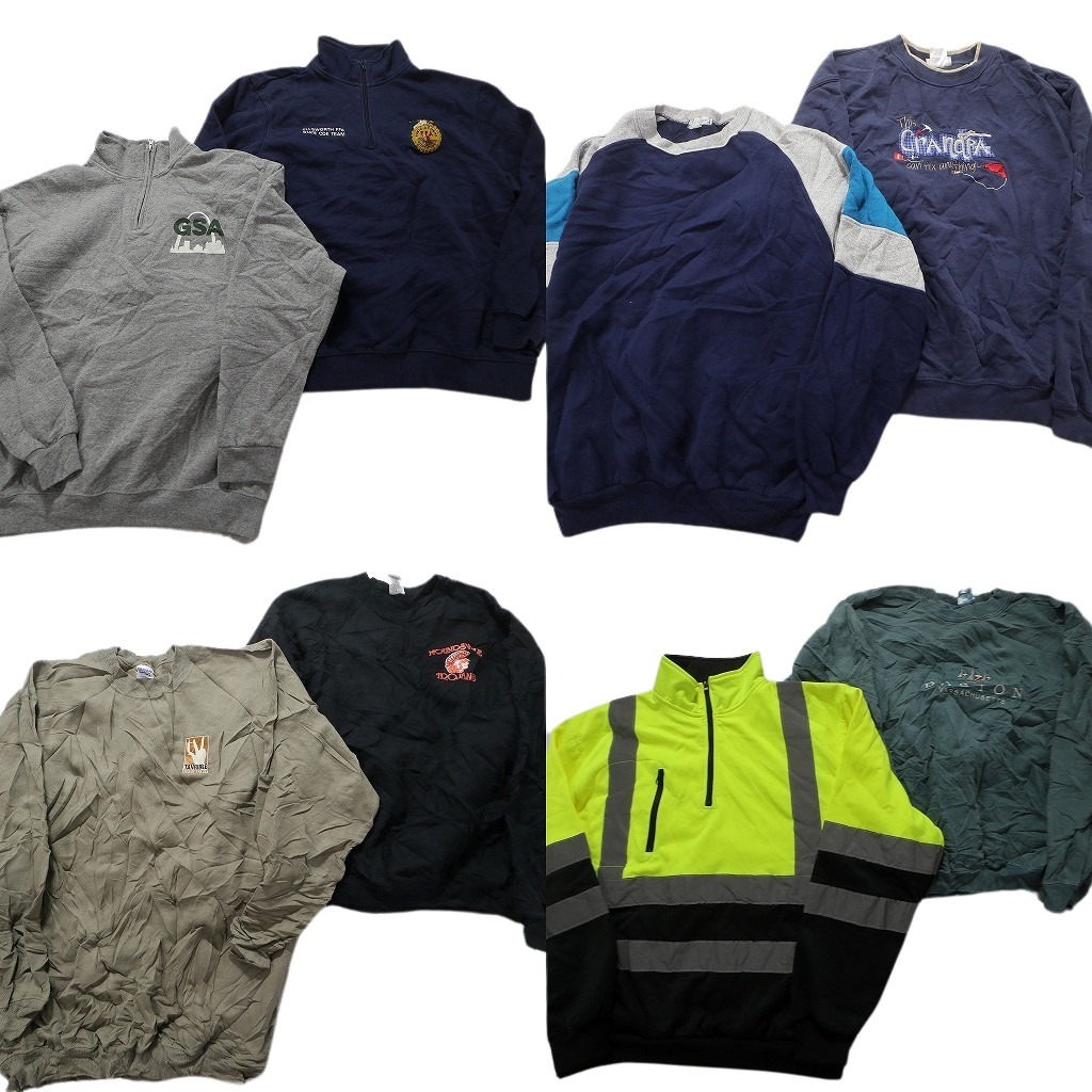 【楽天市場】古着卸 まとめ売り カラー スウェット 8枚セット (メンズ L ) ハーフジップ ワンポイント FFA 英文字プリント ...