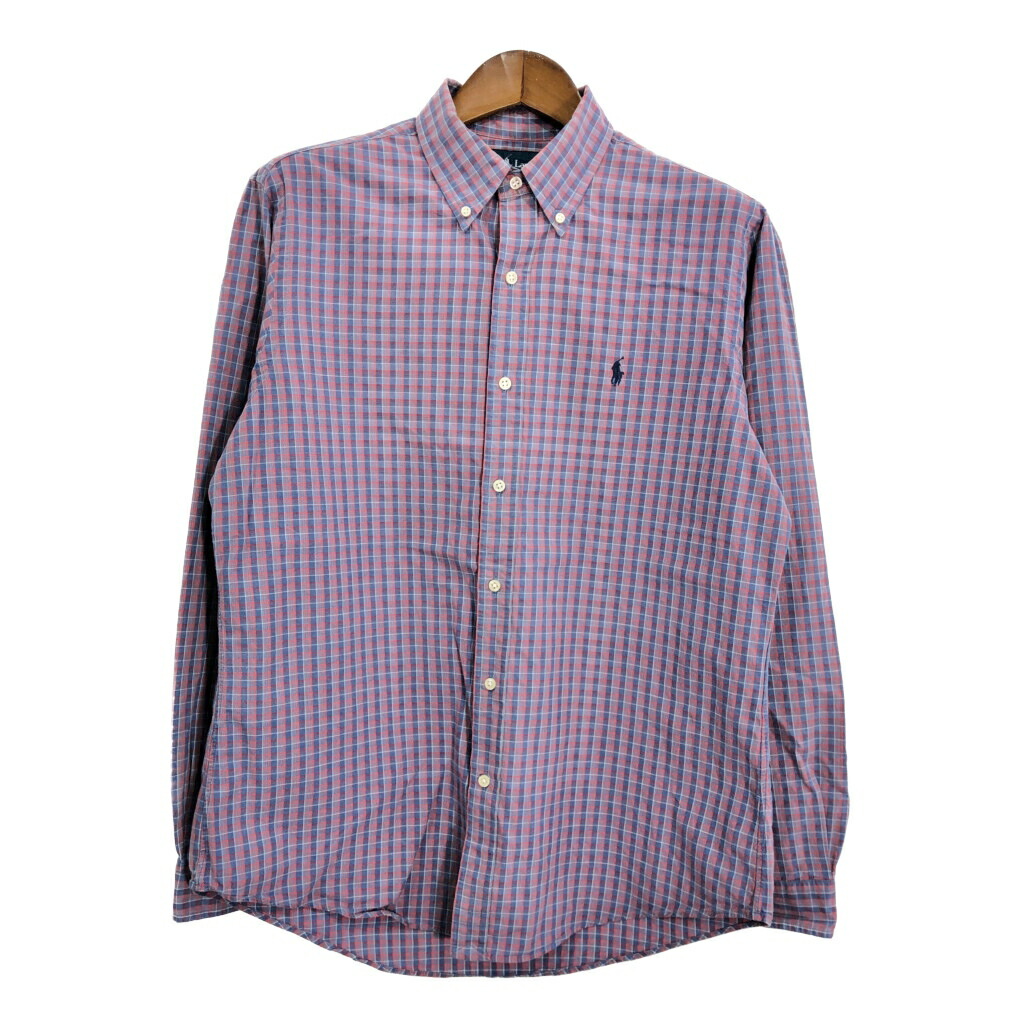 【楽天市場】RALPH LAUREN ラルフローレン ボタンダウン 長袖シャツ チェック マルチカラー (メンズ L) 中古 古着 R9801 ...