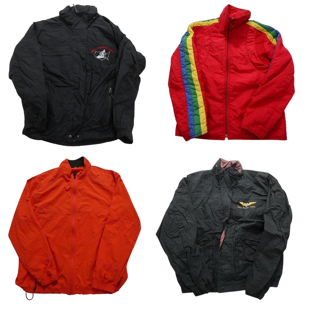 【楽天市場】古着卸 まとめ売り フルジップジャケットMIX 4枚セット (メンズ M ) ワンポイント カラフル系 スタンドカラーナイロン ...