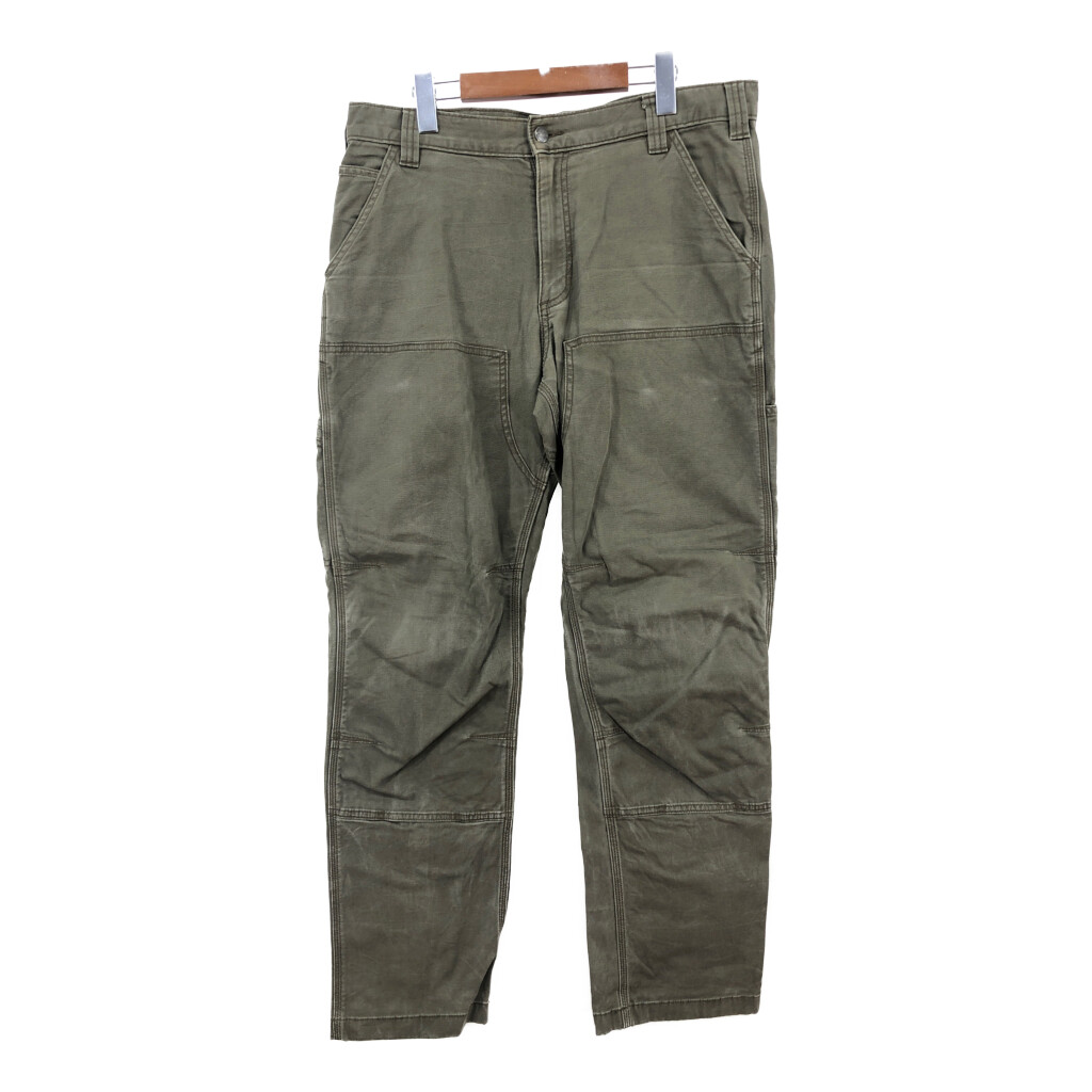 【楽天市場】Carhartt カーハート ダック ダブルニー ペインターパンツ ワーク オリーブ (メンズ W34 L32) 中古 古着 ...