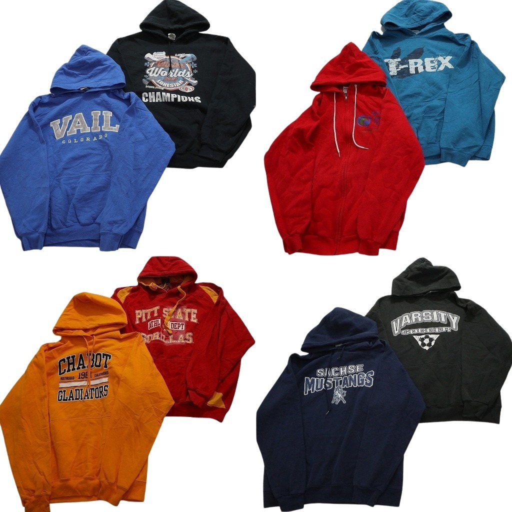 【楽天市場】古着卸 まとめ売り カラー パーカー スウェット 8枚セット (メンズ L ) ブラック 赤 オレンジ フーディー 英文字プリント ...