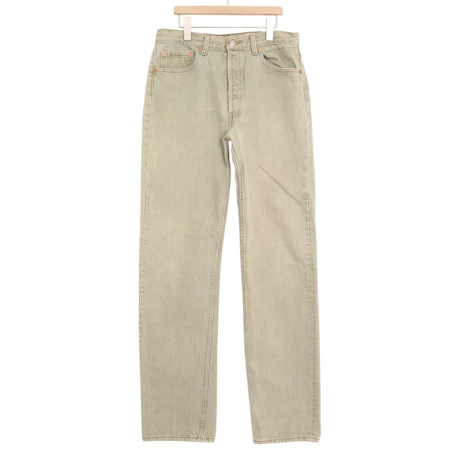 【楽天市場】90年代 USA製 Levi's リーバイス 501 カラーデニムパンツ カーキ (メンズ W34 L34) 中古 古着 ...
