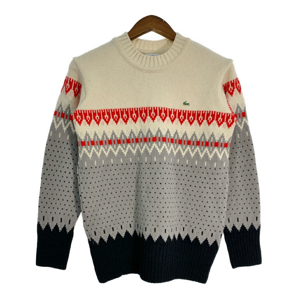 【楽天市場】フランス製 LACOSTE ラコステ 総柄 ウールニット セーター マルチカラー (メンズ 42) 中古 古着 T2797 ...
