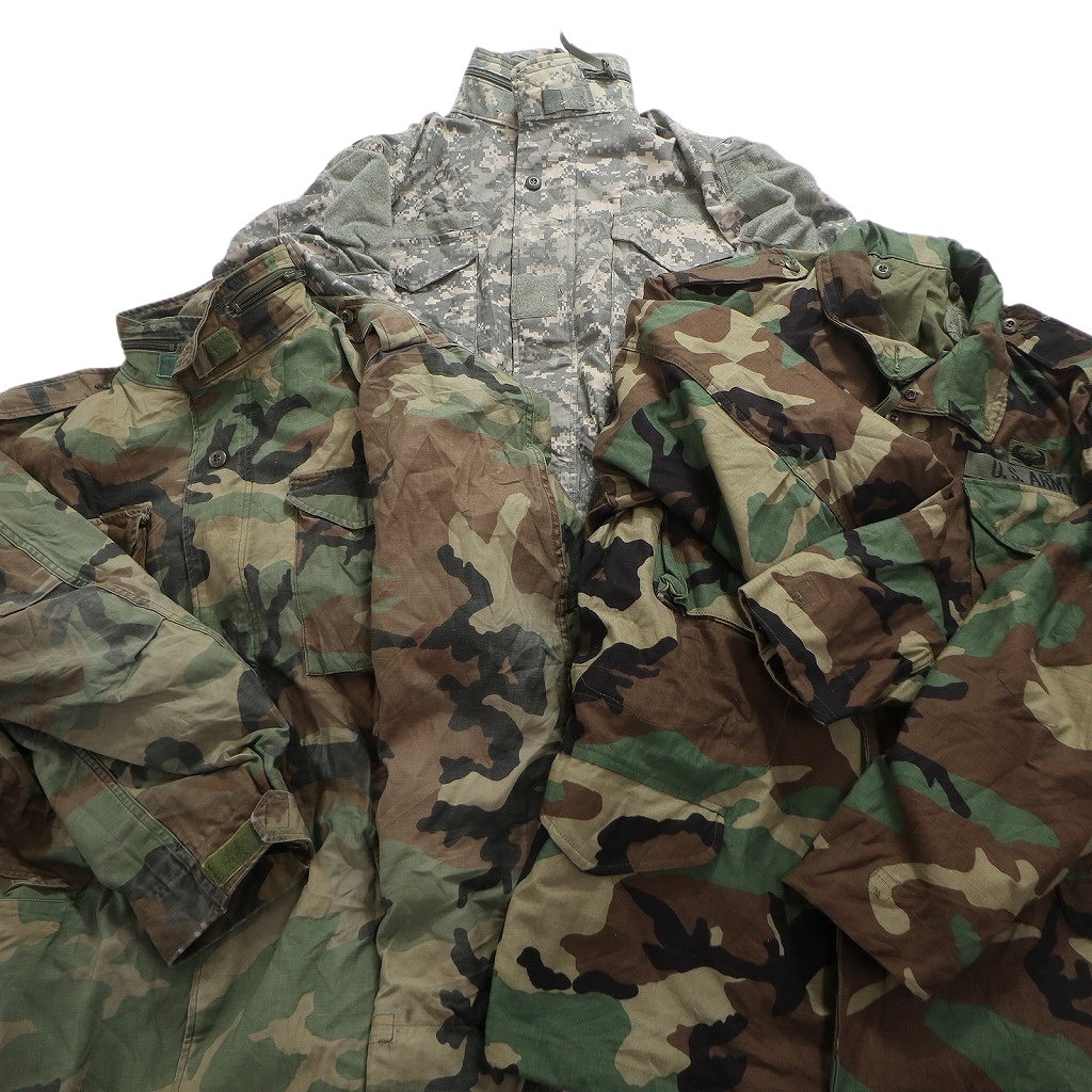 【楽天市場】古着卸 まとめ売り 米軍実物 M-65 4rd フィールドジャケット ミリタリー 3枚セット (メンズ L ) ウッドランド デジ ...