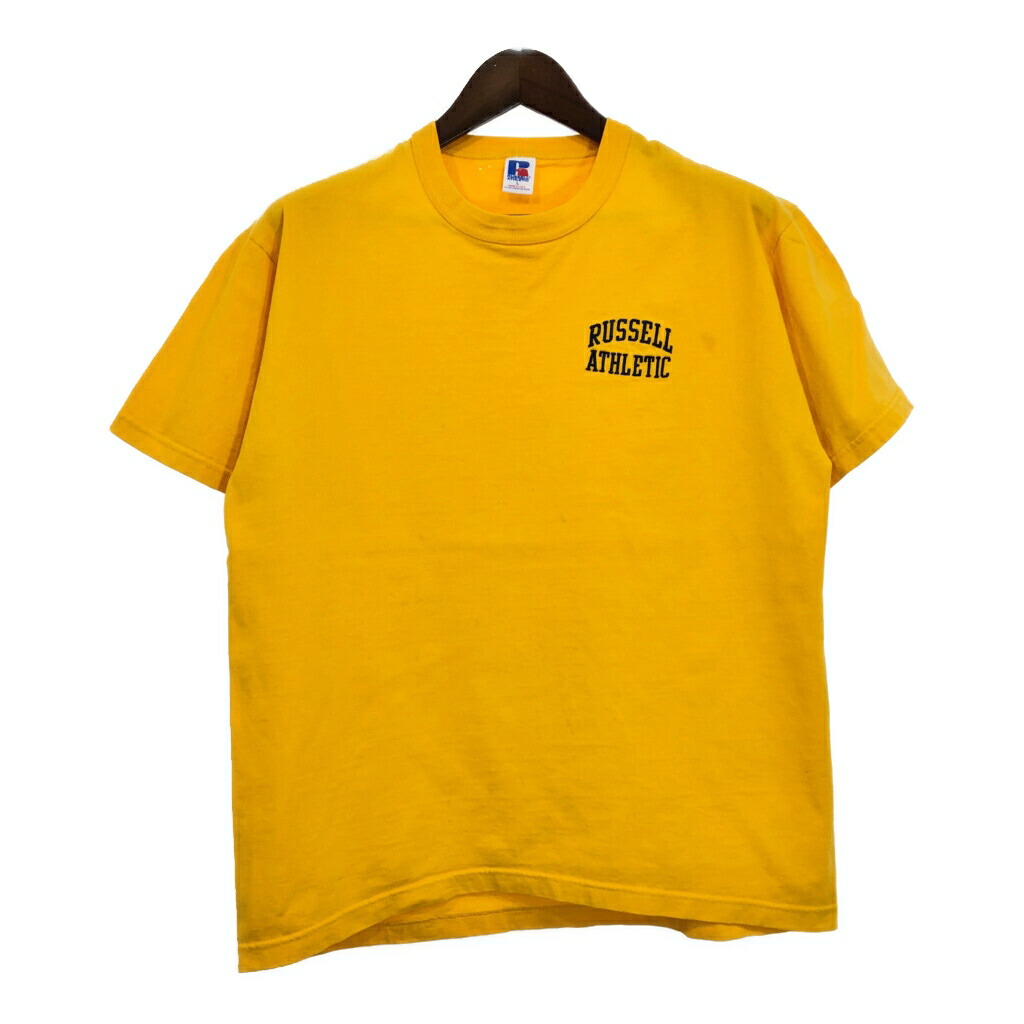 【楽天市場】90年代 USA製 RUSSELL ATHLETIC ラッセル ワンポイントロゴ 半袖Tシャツ イエロー(メンズ L)中古 古着 ...