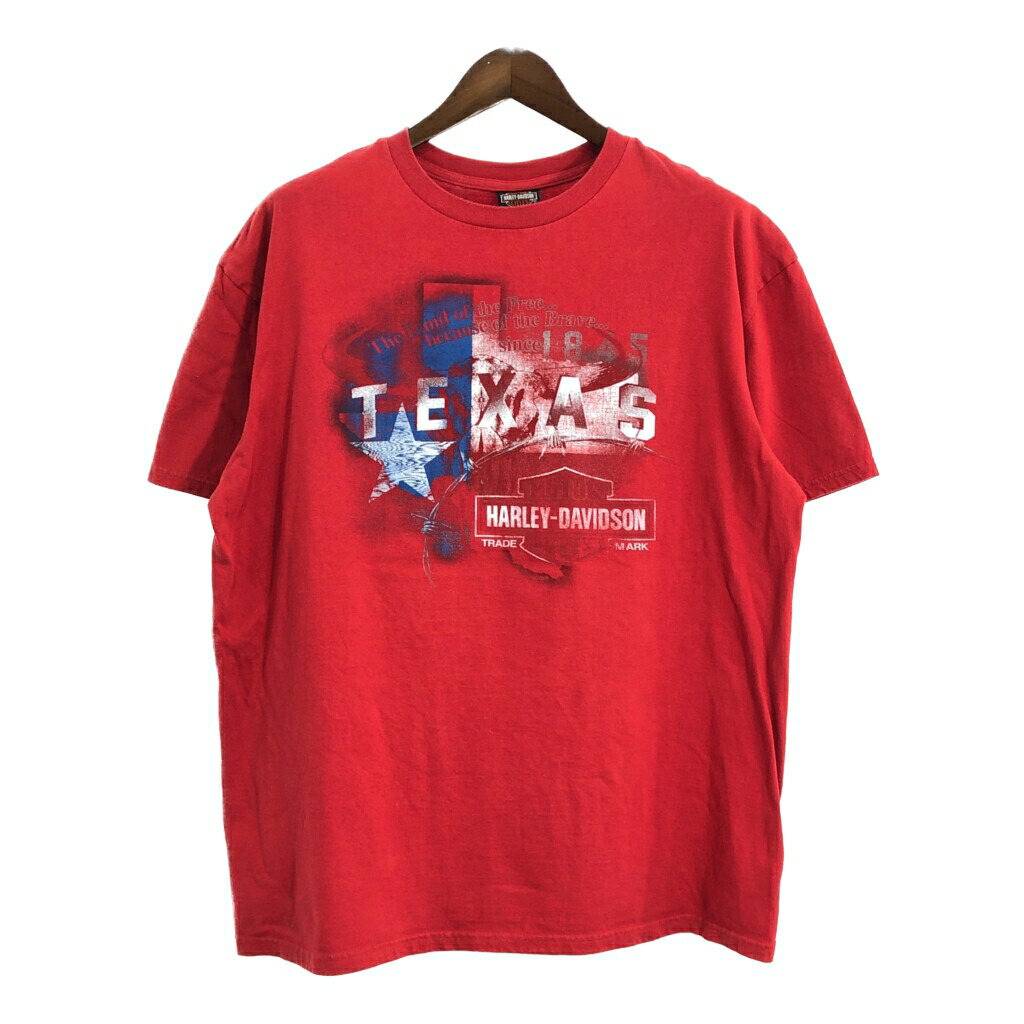 【楽天市場】HARLEY DAVIDSON ハーレーダビッドソン 半袖Tシャツ レッド(メンズ XL)中古 古着 T8014：YAMAHISA ...