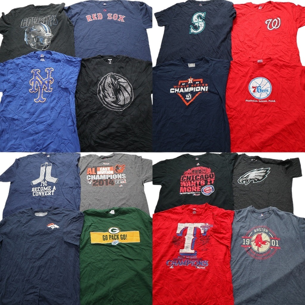【楽天市場】古着卸 まとめ売り プロチーム 半袖Tシャツ 16枚セット (メンズ XL ) MLB レンジャース レッドソックス カブス 中古 古着 MZ9446：YAMAHISA ...